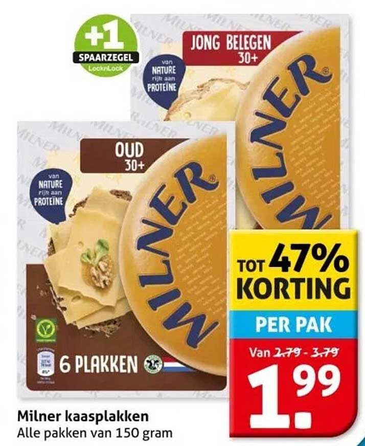 Milner Kaasplakken Aanbieding bij Hoogvliet - FolderFeest.nl