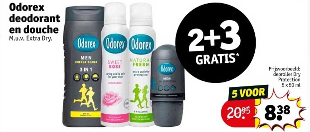 Odorex Deodorant En Douche M.u.v. Extra Dry. Aanbieding bij Kruidvat ...