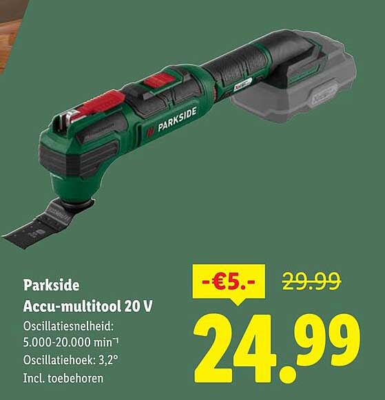 Parkside Accu-Multitool 20 V Aanbieding bij Lidl - FolderFeest.nl