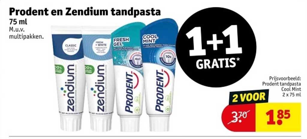 Prodent En Zendium Tandpasta Aanbieding bij Kruidvat - FolderFeest.nl