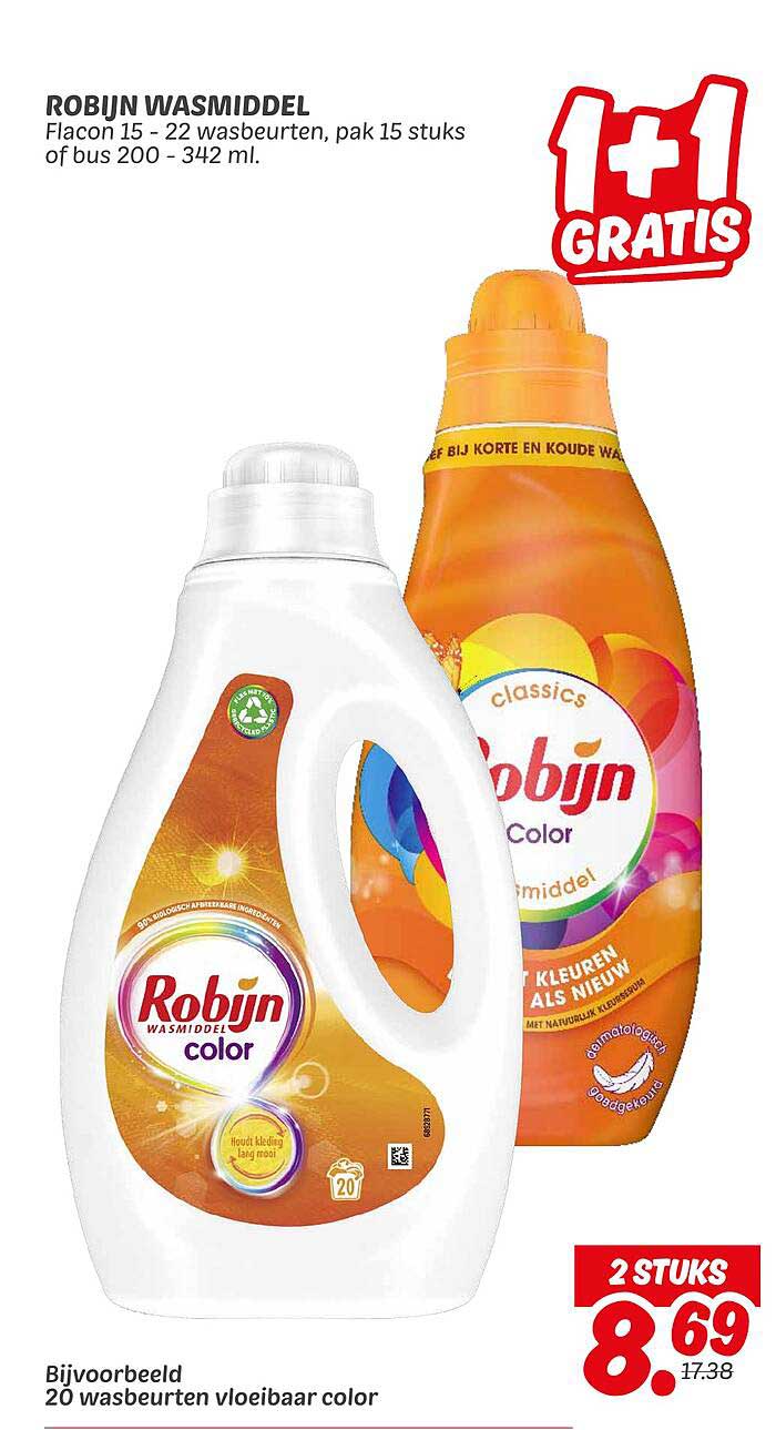 Robijn Wasmiddel Aanbieding bij Dekamarkt - FolderFeest.nl