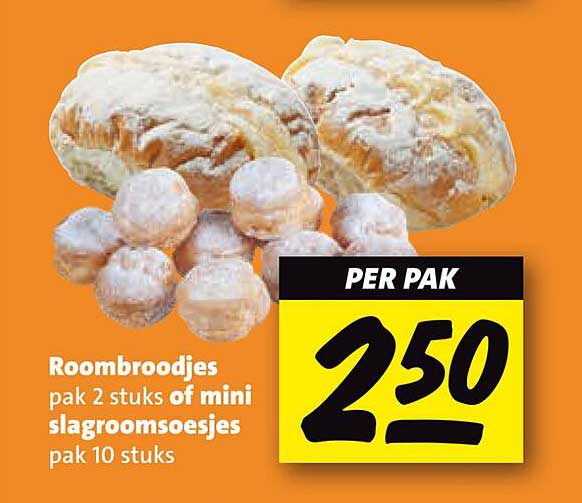 Roombroodjes Pak 2 Stuks Of Mini Slagroomsoesjes Pak 10 Stuks ...