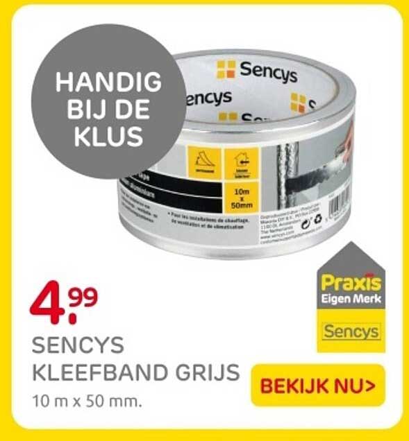 Sencys Kleefband Grisj Aanbieding bij Praxis - FolderFeest.nl
