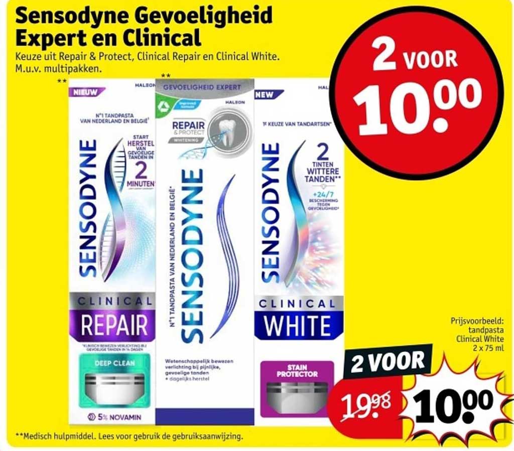 Sensodyne Gevoeligheid Expert En Clinical Aanbieding bij Kruidvat ...