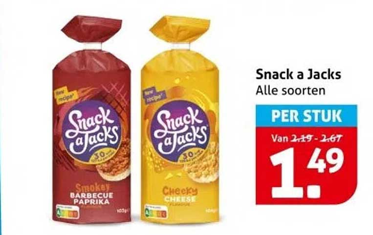 Snack A Jacks Alle Soorten Aanbieding bij Hoogvliet - FolderFeest.nl
