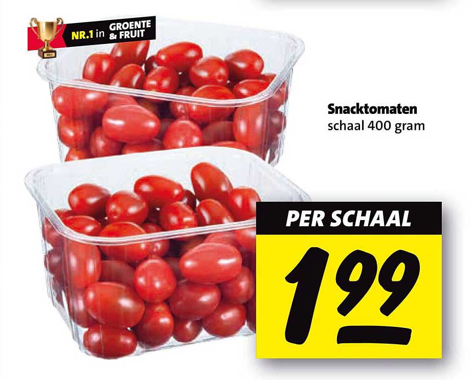 Snacktomaten Schaal 400 Gram Aanbieding bij Nettorama - FolderFeest.nl