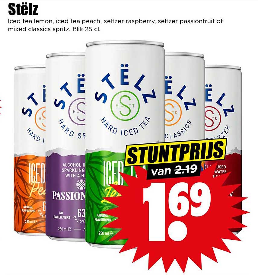 Stëlz Hard Iced Tea Aanbieding bij Dirk - FolderFeest.nl