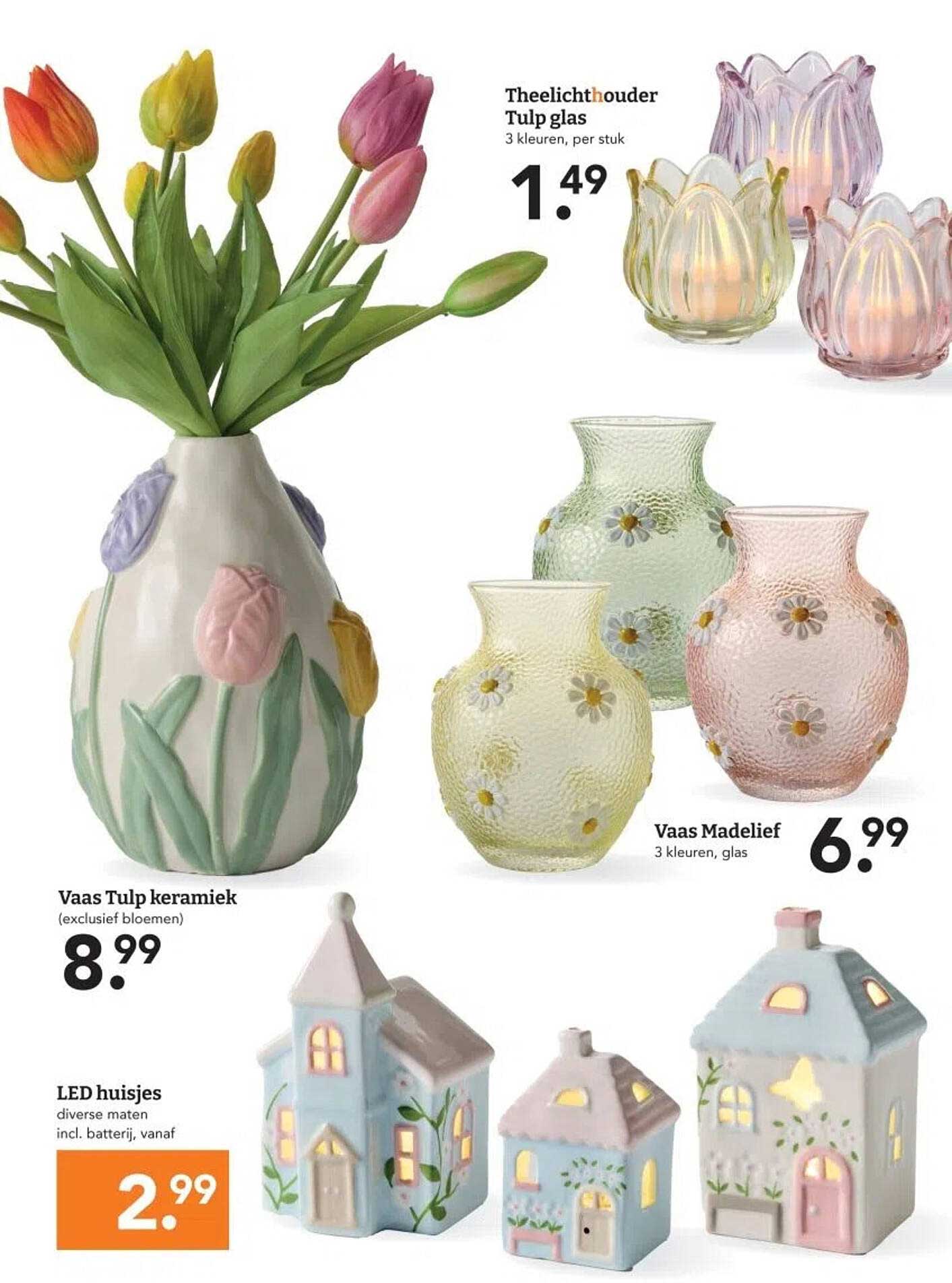 Theelichthouder Tulp Glas Aanbieding bij Blokker - FolderFeest.nl