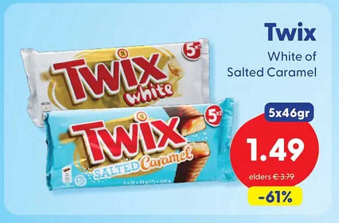 Twix White Of Salted Caramel Aanbieding bij Die Grenze - FolderFeest.nl