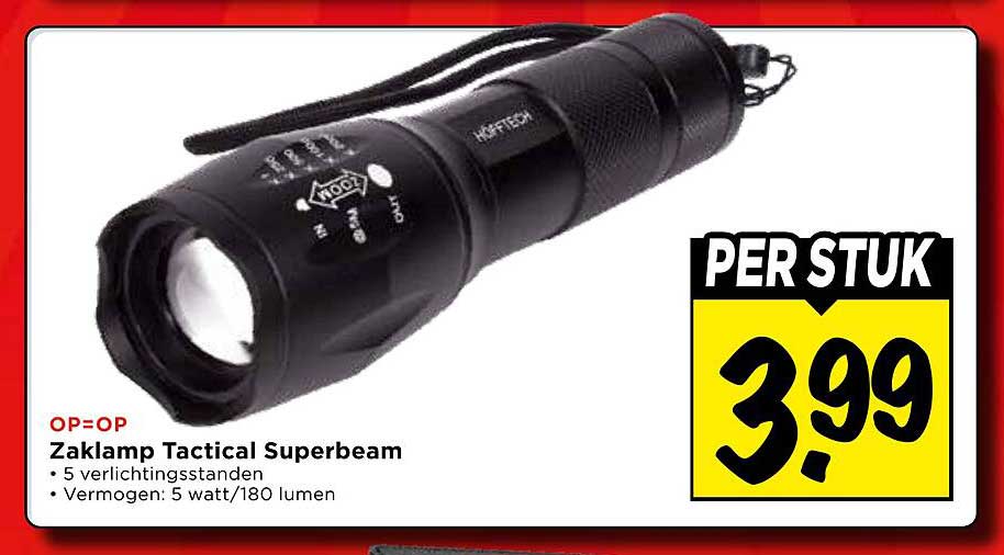 Zaklamp Tactical Superbeam Aanbieding bij Vomar - FolderFeest.nl