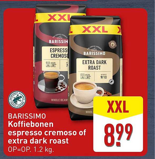 Barissimo Koffiebonen Espresso Cremoso Of Extra Dark Roast Aanbieding ...