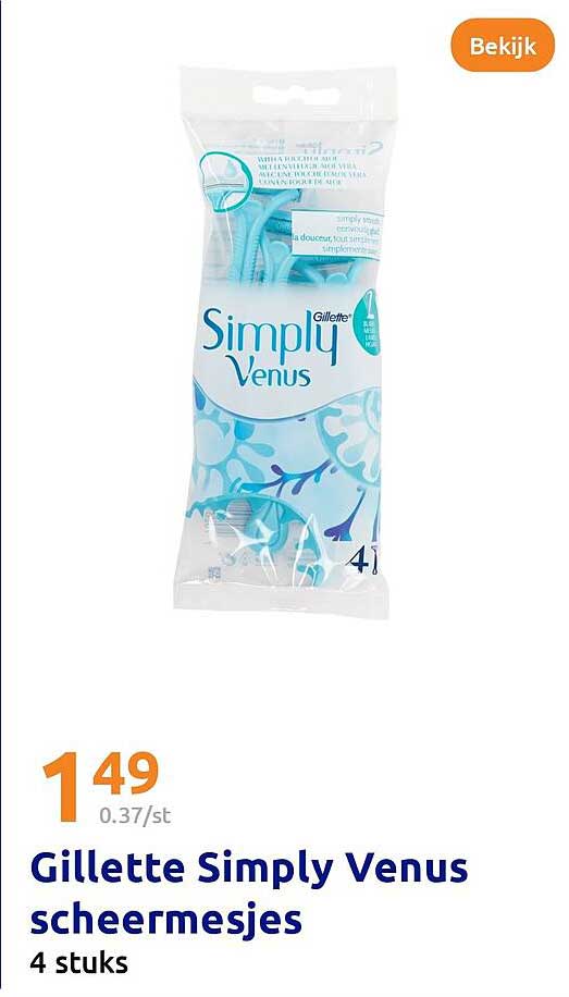 Gillette Simply Venus Scheermesjes Aanbieding bij Action - FolderFeest.nl