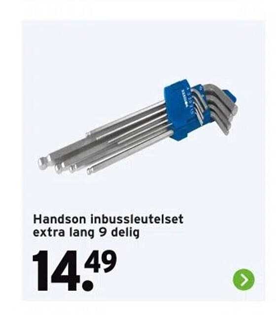 Handson Inbussleutelset Extra Lang 9 Delig aanbieding bij GAMMA