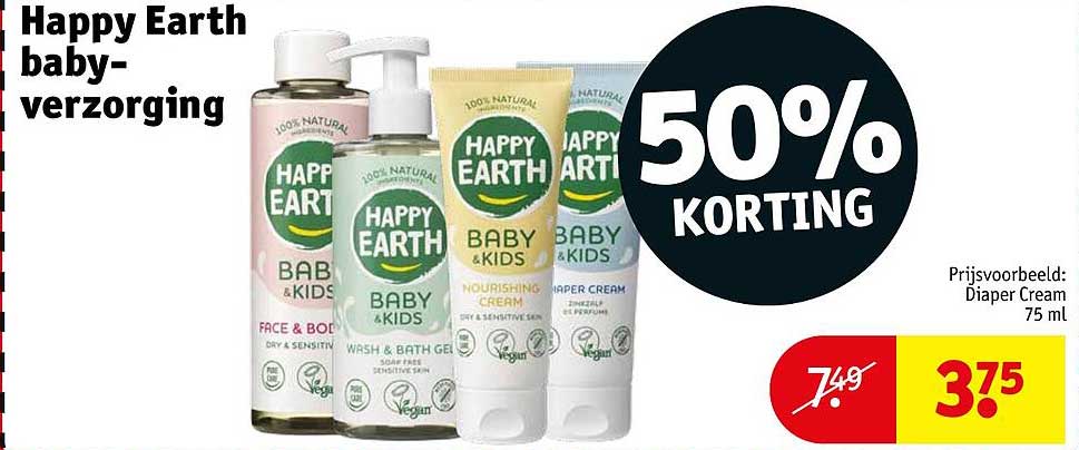 Happy Earth Baby-Verzorging Aanbieding bij Kruidvat - FolderFeest.nl