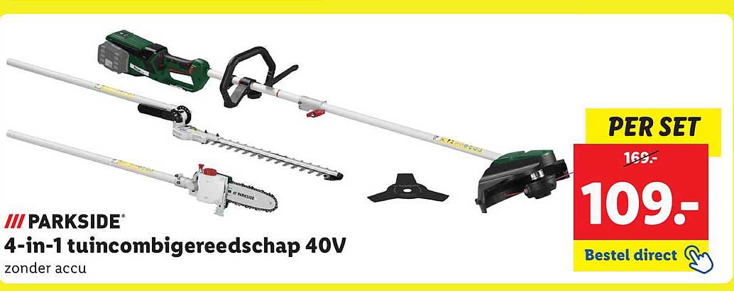 Parkside 4-In-1 Tuincombi-Gereedschap 40V aanbieding bij Lidl