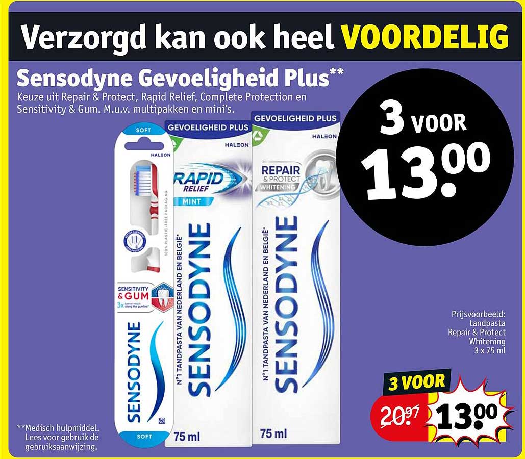 Sensodyne Gevoeligheid Plus Aanbieding bij Kruidvat - FolderFeest.nl