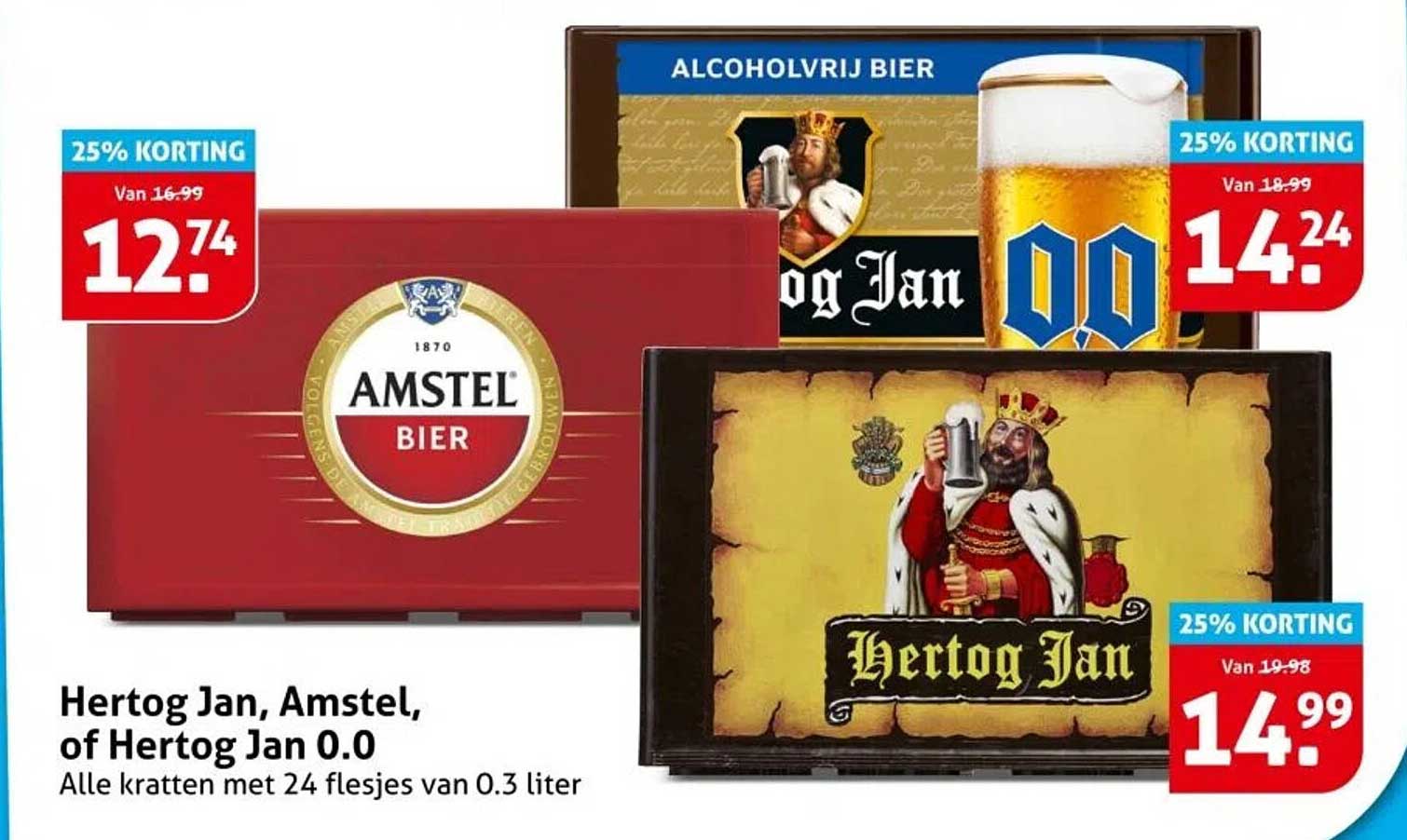Hertog Jan, Amstel, Of Hertog Jan 0.0 Alle Kratten Met 24 Flesjes Van 0 ...