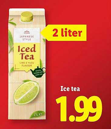 Iced Tea Lime & Yuzu Flavour 2 Liter Aanbieding bij Lidl - FolderFeest.nl