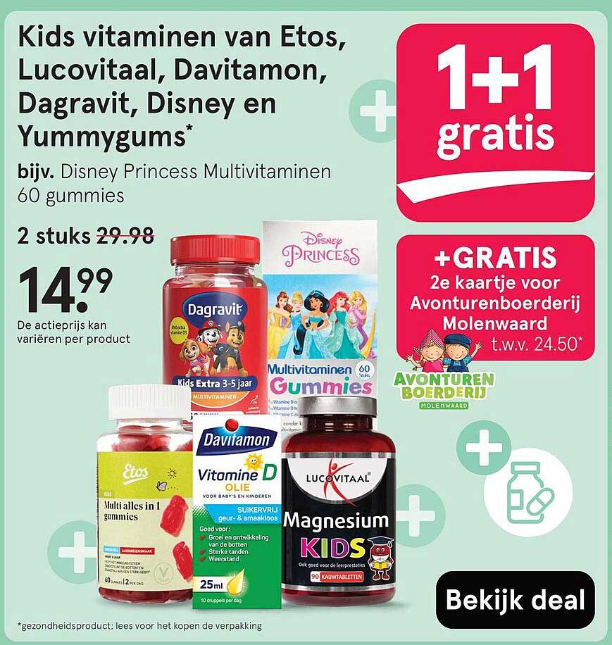 Kids Vitaminen Van Etos, Lucovitaal, Davitamon, Dagravit, Disney En ...