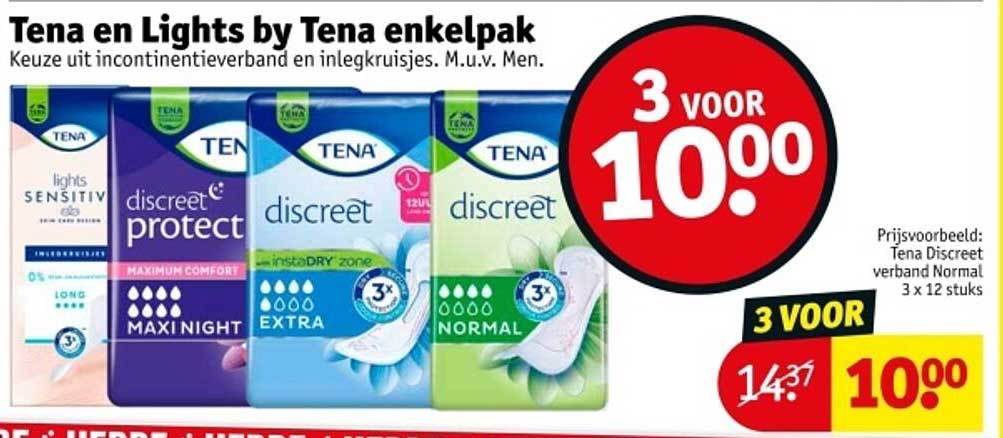 Tena En Lights By Tena Enkelpak Aanbieding bij Kruidvat - FolderFeest.nl