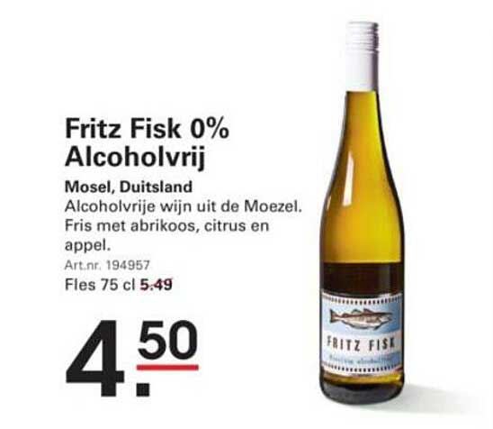 Fritz Fisk 0% Alcoholvrij aanbieding bij Sligro