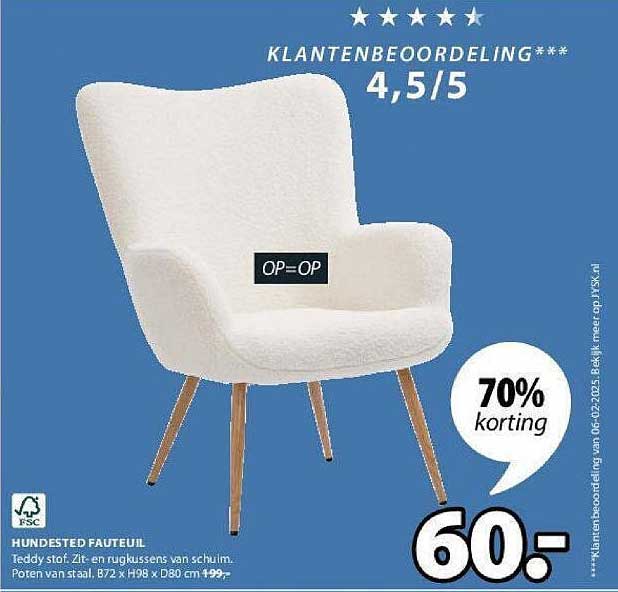 Hundested Fauteuil aanbieding bij Jysk
