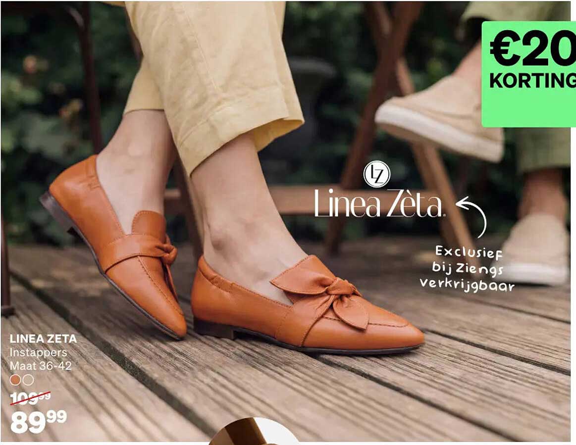 Linea Zeta Instappers Maat 36-42 €20 Korting Aanbieding bij Ziengs ...