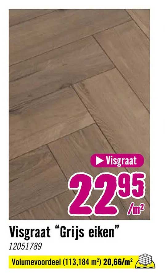Visgraat “Grijs Eiken” Aanbieding bij Hornbach - FolderFeest.nl