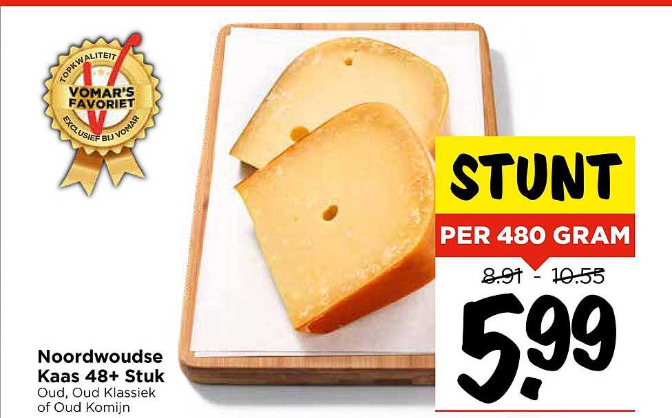 Noordwoudse Kaas 48+ Stuk Oud, Oud Klassiek Of Oud Komijn Aanbieding ...