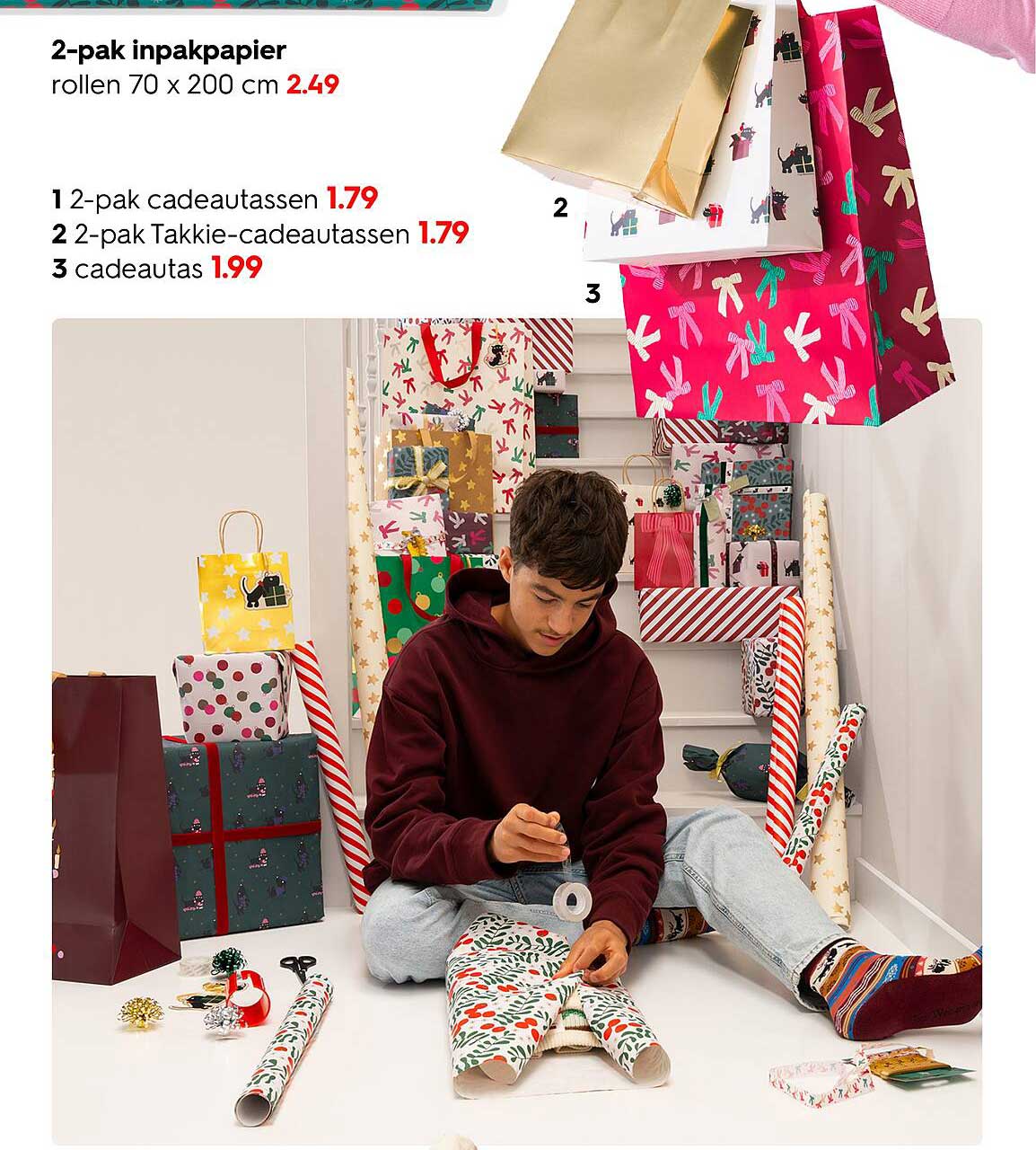 2-Pak Inpakpapier Rollen 70 X 200 Cm 2.49 Aanbieding bij HEMA ...