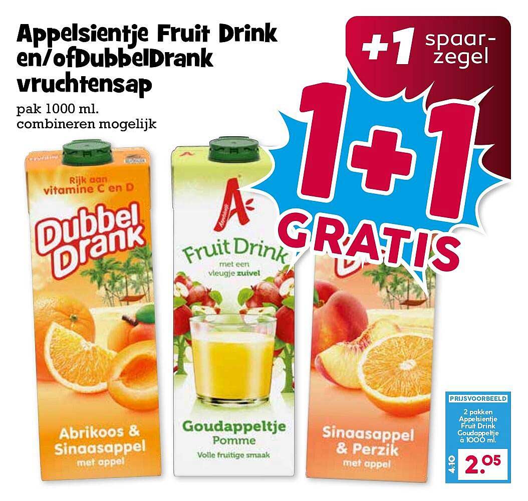 Appelsientje Fruit Drink En/Of Dubbeldrank Vruchtensap Aanbieding bij ...