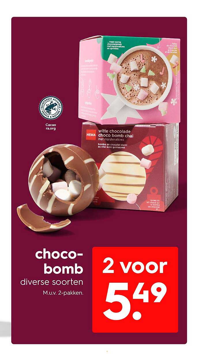 Choco-Bomb Aanbieding bij HEMA - FolderFeest.nl