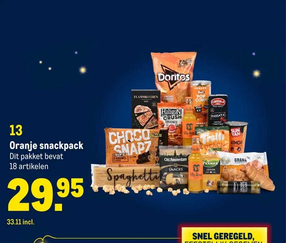 Oranje Snackpack Aanbieding bij Makro - FolderFeest.nl
