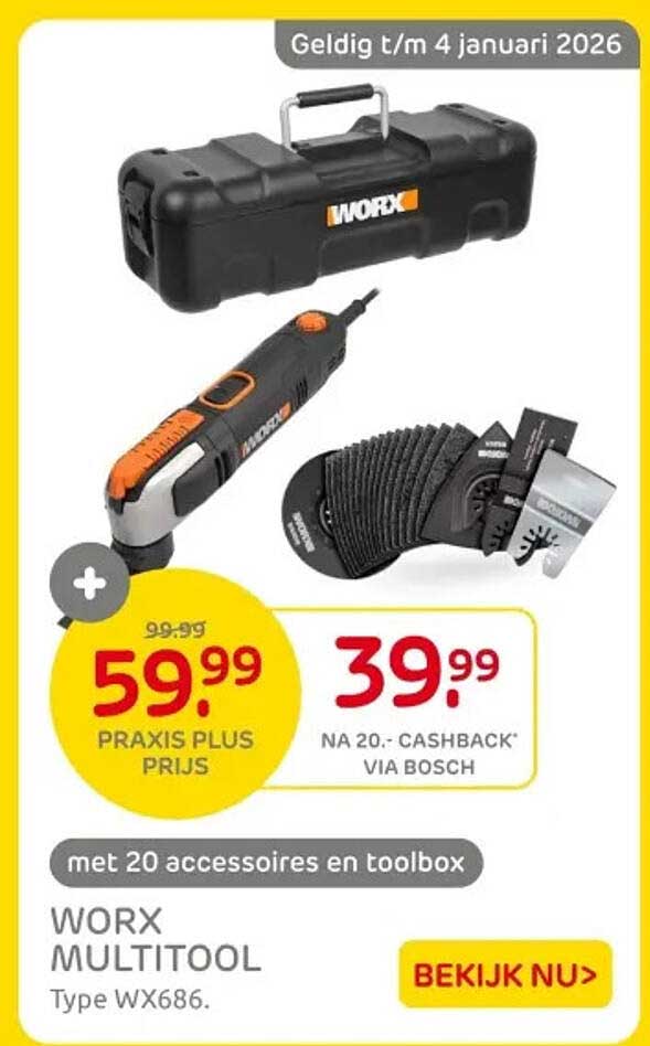 Worx Multitool Type Wx686. Aanbieding bij Praxis - FolderFeest.nl