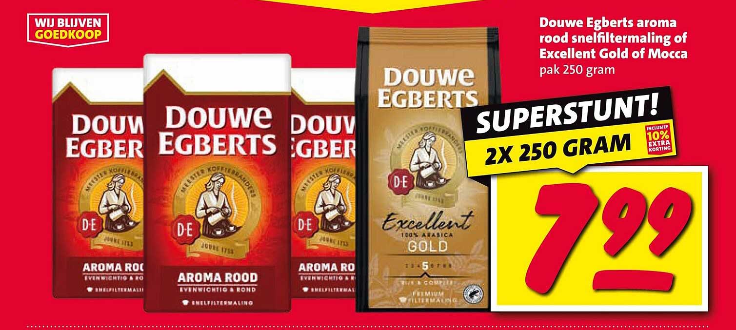 Douwe Egberts Aroma Rood Snelfiltermaling Of Excellent Gold Of Moca Pak ...
