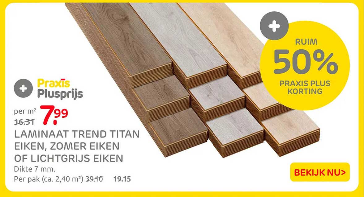 Laminaat Trend Titan Eiken, Zomer Eiken Of Lichtgrijs Eiken Aanbieding ...