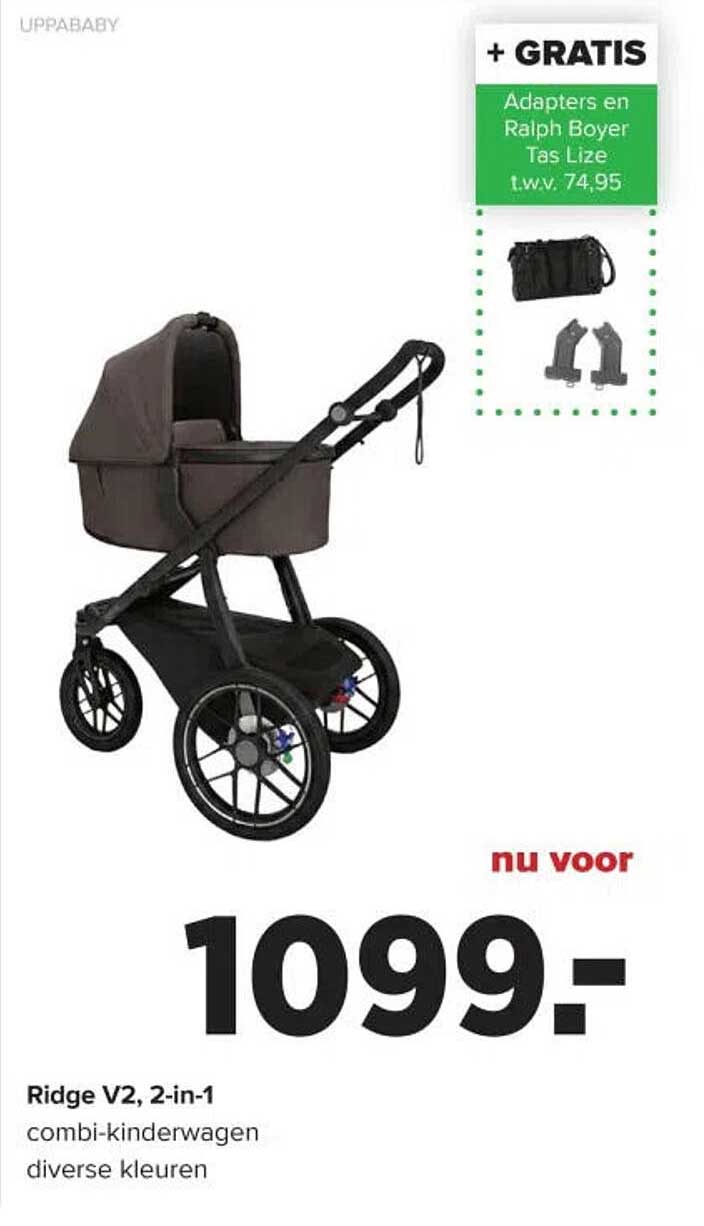 Ridge V2, 2-In-1 Combi-Kinderwagen Diverse Kleuren + Gratis Adapters En ...