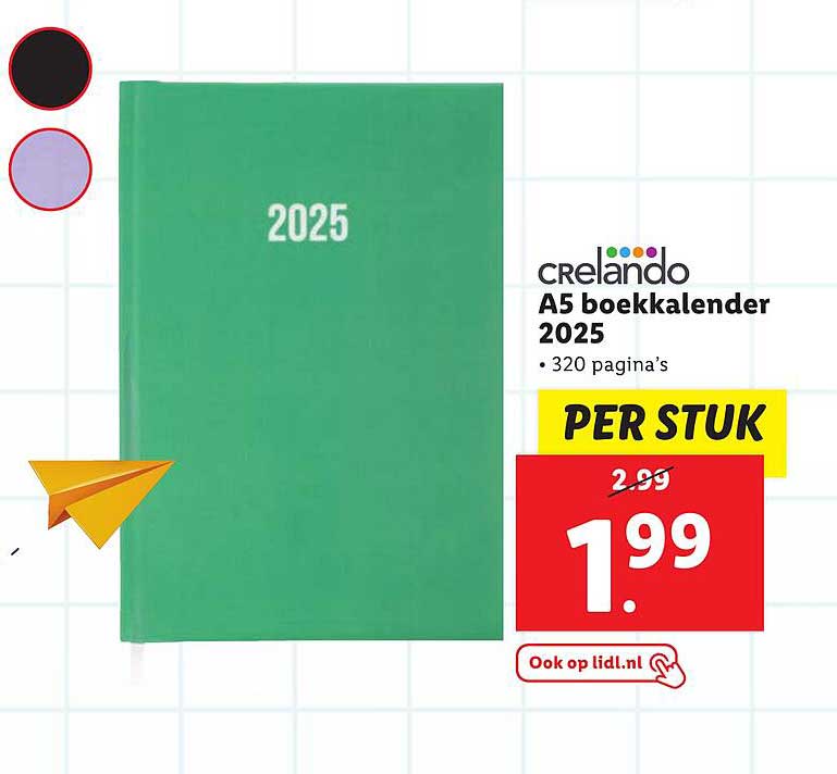 Crelando A5 Boekkalender 2025 Aanbieding bij Lidl - FolderFeest.nl