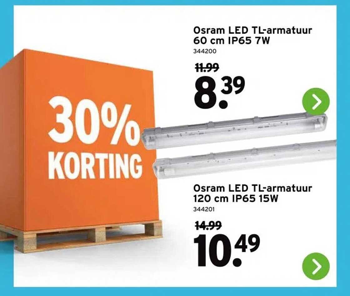 Osram Led Tl-Armatuur 60 Cm Ip65 7W aanbieding bij GAMMA