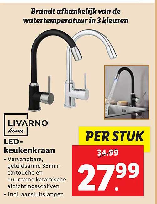 Livarno Home Led-Keukenkraan Aanbieding bij Lidl - FolderFeest.nl