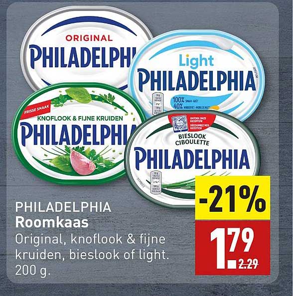 Philadelphia Roomkaas Aanbieding bij ALDI - FolderFeest.nl