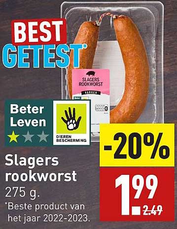 Slagers Rookworst Aanbieding bij ALDI - FolderFeest.nl