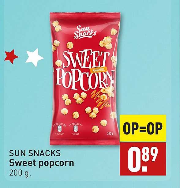 Sun Snacks Sweet Popcorn aanbieding bij ALDI