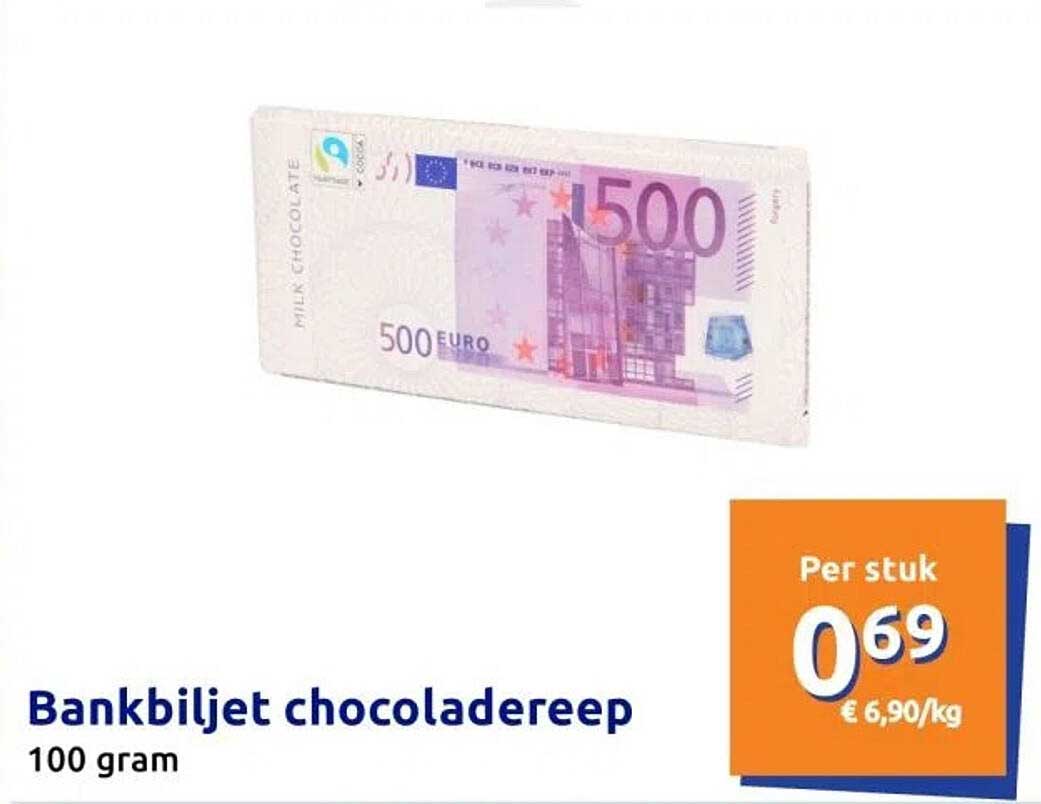Bankbiljet Chocoladereep Aanbieding bij Action - FolderFeest.nl
