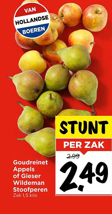 Goudreinet Appels Of Gieser Wildeman Stoofperen aanbieding bij Vomar