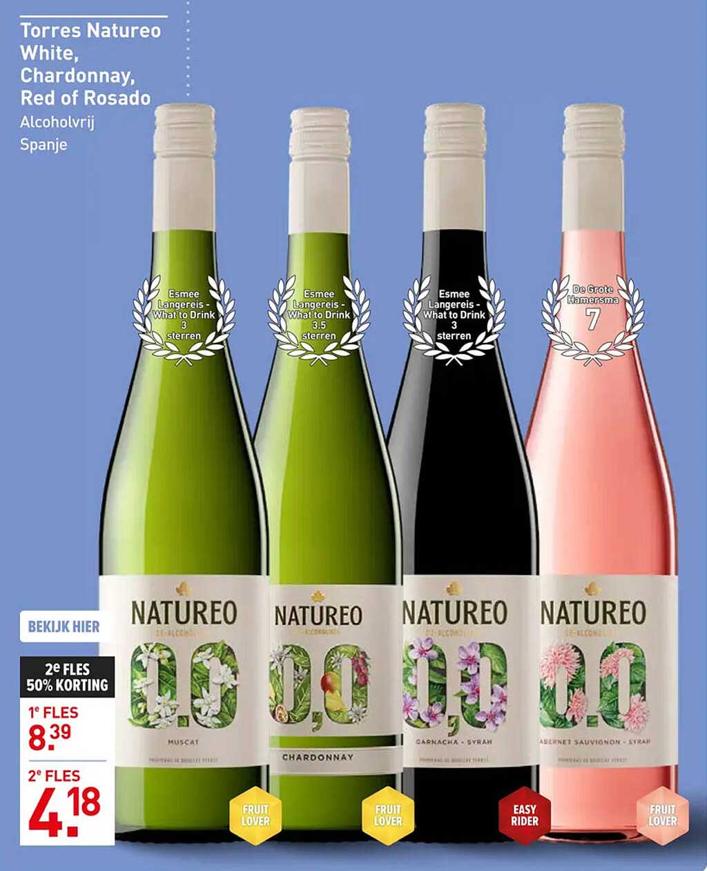 Torres Natureo White, Chardonnay, Red Of Rosado Aanbieding bij Gall ...