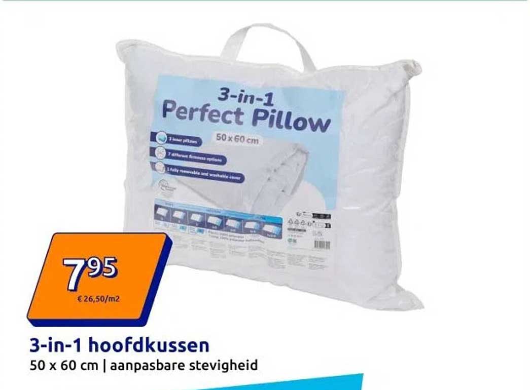 3-In-1 Hoofdkussen Aanbieding bij Action - FolderFeest.nl