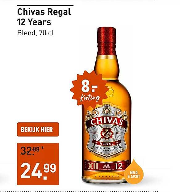 Chivas Regal 12 Years Aanbieding bij Gall & Gall - FolderFeest.nl