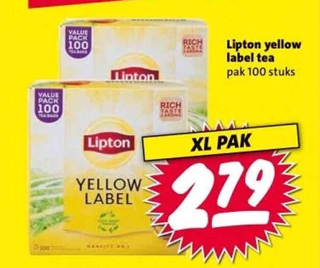 Lipton Yellow Label Tea Pak 100 Stuks Aanbieding bij Boni - FolderFeest.nl