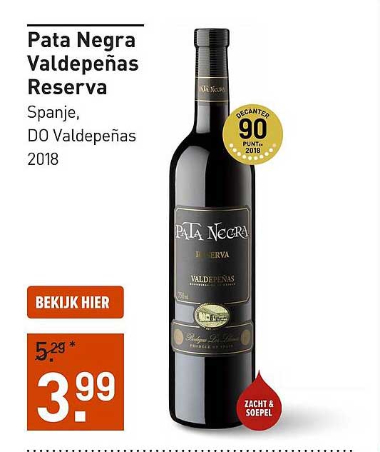 Pata Negra Valdepeñas Reserva Aanbieding bij Gall & Gall - FolderFeest.nl